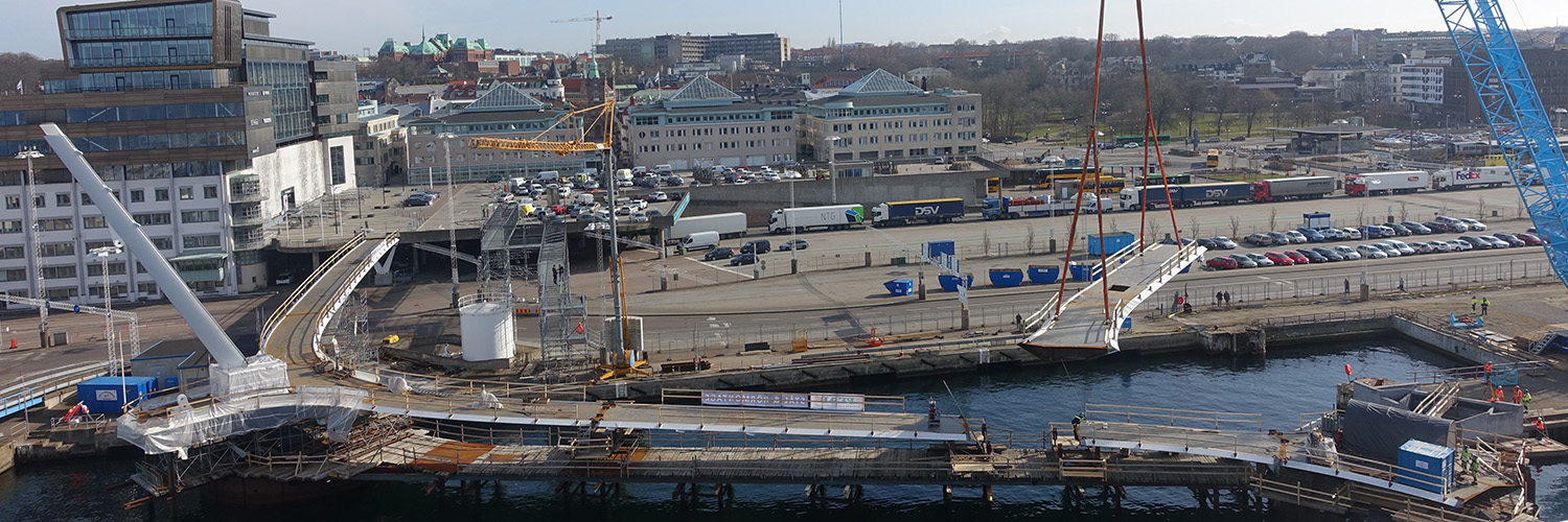 Avancerad gång- och cykelbro växer fram i Helsingborgs gamla hamn | Hifab